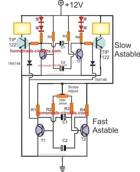 How To Make Any Light A Strobe Light Using Just Two Transistors Homemade Circuit Projects