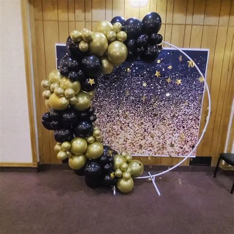 Kit de arco de guirnalda de globos negros y dorados piezas de globos de látex de