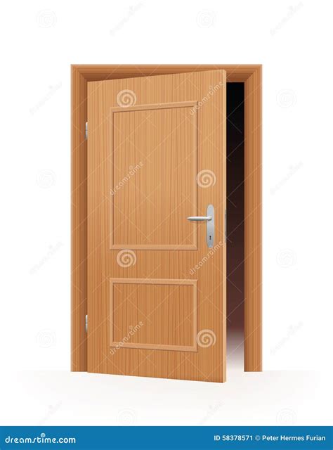 Ajar Door Stock Vector Illustration Of Undone Opened 58378571