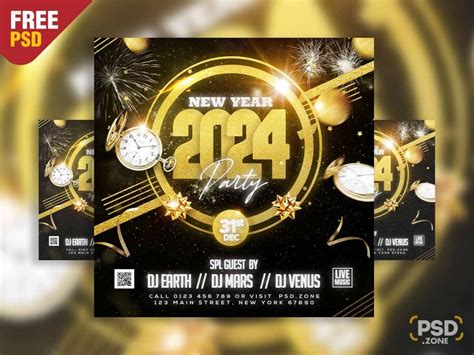 New Year 2024 Party Social Media Post Psd Psd Zone
