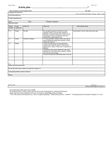 Activity Plan Sheet3 10 Pdf Psycholinguistics Learning