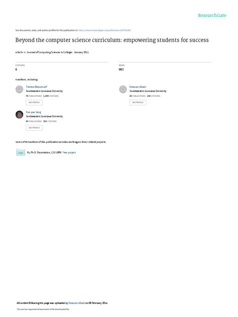 Beyond The Computer Science Curriculum Empowering Pdf