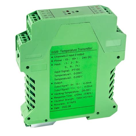 Din Pt100 Temperature Signal Repeater 0 100º C 0 200º C Pt100 Signal Transmitter 4 20ma 0 10v 0