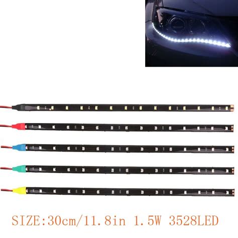 Car Auto Decorative Flexible LED Strip HighPower 12V 30cm 15SMD Car LED Daytime Running Light
