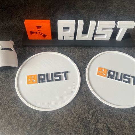 Rust Game Logo Gamer Room Desk Decor Etsy