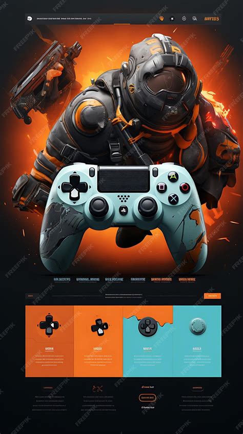 Premium Ai Image Website Layout Design Of A Computer Gaming Commun0751 Creative Unique