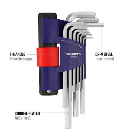 China 9PC Metric Long Arm Hex Key Set With T Handle Suppliers