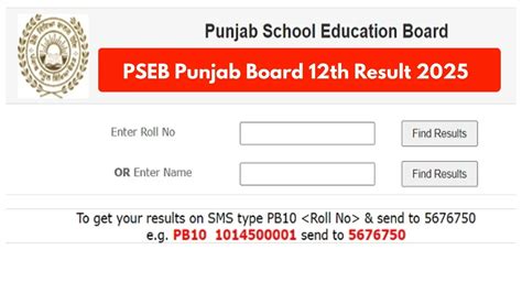 PSEB Punjab Board 12th Result 2025 How To Check Scores By Roll Number