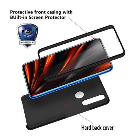 Sdtek Case For Huawei Honor X Full Cover Front And Black Hard Back