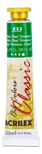 Pintura al óleo Acrilex Art para lienzo 20 ml colores al óleo 333 color verde Paul Veroneze