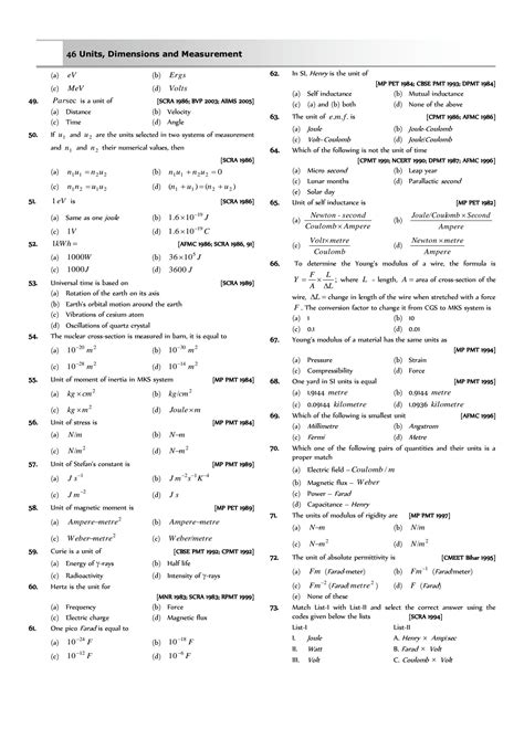 SOLUTION Units Dimensions And Measurements Practice Questions And Answers Studypool