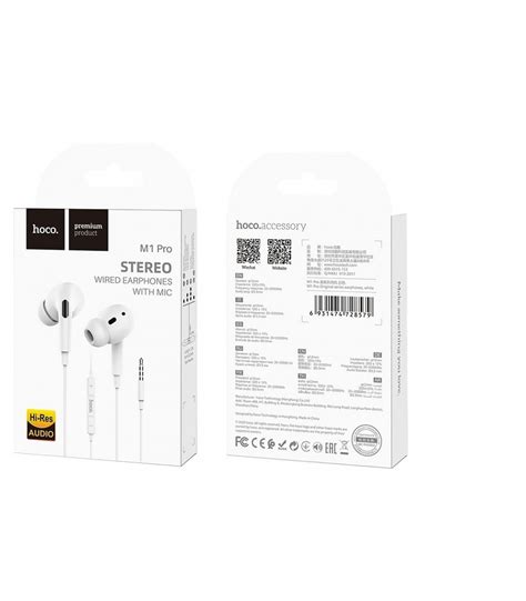 Buy Hoco M1 Pro Original Series Earpiece With Mic (3.5mm) | Handphone ...