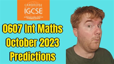 Igcse 0607 Maths Predictions October November 2023 Youtube