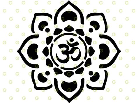 Om Symbol Svg Lotus Flower Svg Spiritual Svg Mandala Svg Etsy