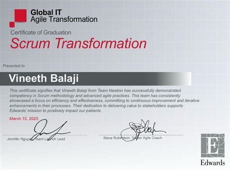 Just Earned My Agile Transformation Certification🏅 Grateful For The Vineeth B 17 Comments