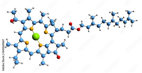 3d Image Of Bacteriochlorophyll C Skeletal Formula Molecular Chemical Structure Of