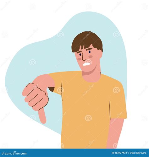 Angry Man Puts His Thumb Down A Gesture Of Disapproval Negative