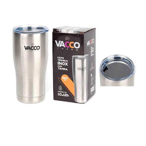 Copo Térmico De Inox Tampa 650Ml Vacco Facility em Promoção na