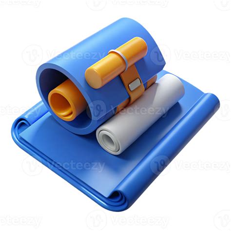 3d Render Blue Scroll Illustration 53919385 Png