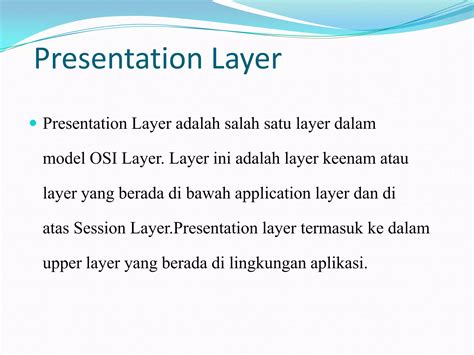Presentation Layer Layer Osi Pptx