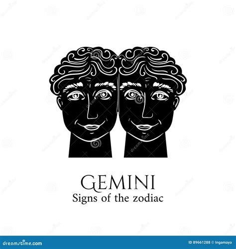 Gemini Zodiac Stock Vector Illustration Of Drawing Outline 89661288