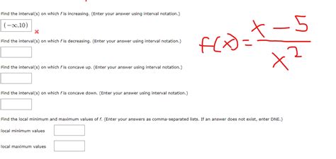 Solved Find The Interval S On Which F Is Increasing Enter Chegg Com