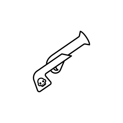 Flintlock Pistol Pirate Vector Icon 22764159 Vector Art At Vecteezy