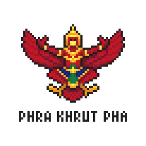 Premium Vector Phra Khrut Pha Garuda Thailand Pixelart Illustration