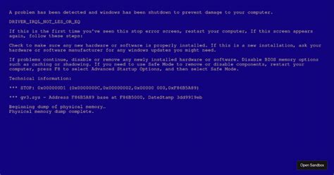 Fake Bsod Codesandbox