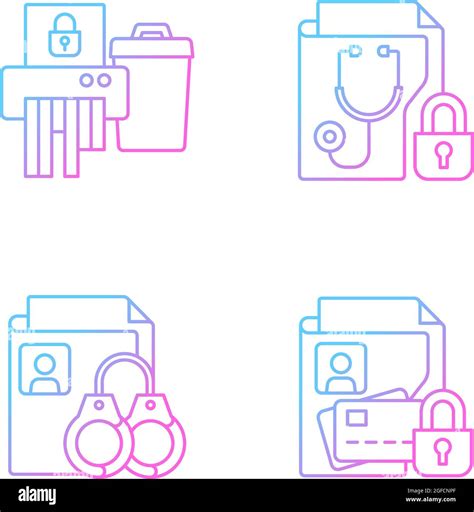 information sensitivity gradient linear vector icons set stock vector