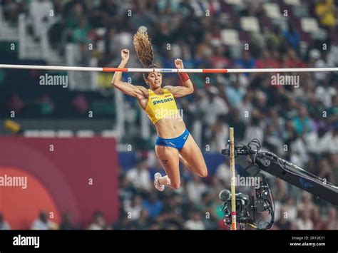 Angelica Bengtsson Participating In The Pole Vault At The Doha 2019