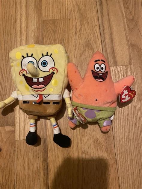 Spongebob Squarepants And Patrick Star Ty Plush Bundle X2 Tagged Soft