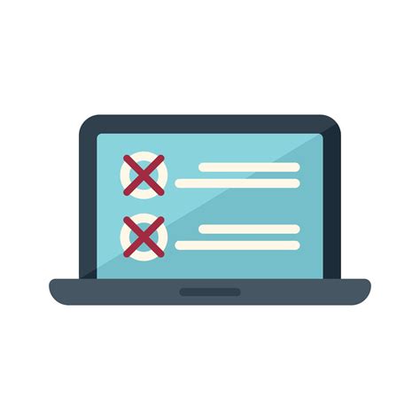 Laptop Assignment Icon Flat Vector Document Test 17334027 Vector Art