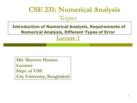 Introduction To Numerical Analysis Ppt Pobierz