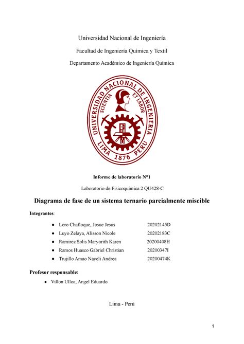 Grupo 3 Informe De Diagrama De Fase De Un Sistema Ternario Parcialmente