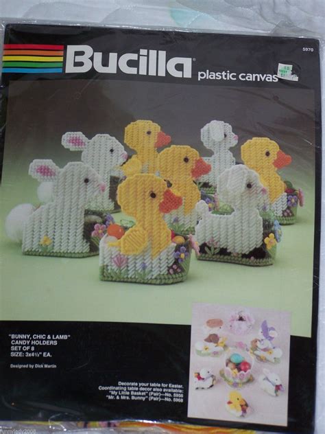 8 New Easter Bucilla Plastic Canvas Craft Kit Bunny Chick Lamb Candy