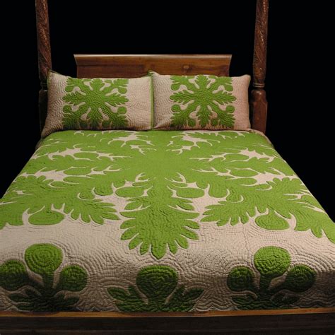 Hawaiian Quilt Bedspread Ulu 4 Design Kenui Quilts