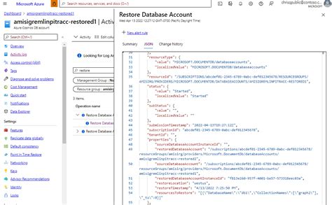 审核 Azure Cosmos Db 中连续备份模式的时间点还原操作 Microsoft Learn