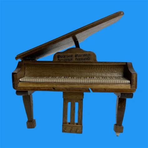 Vintage Toyo Japan Miniature Wood Grand Piano Footed Trinket Hand Made