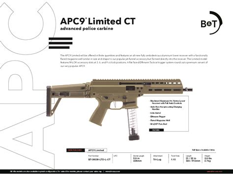 B T APC9 LIMITED 8 9 SBR Coyote Tan Axarms