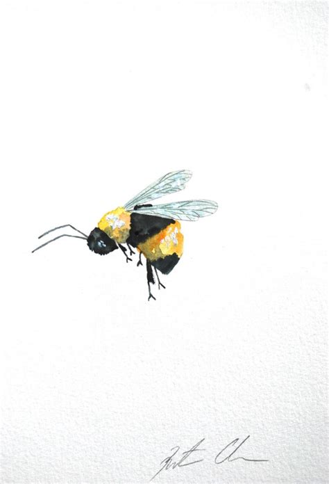 Watercolor Painting Original Bumble Bee X