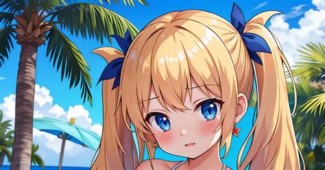 Aiイラスト 金髪ツインテール競泳水着少女2 ゲエリラのイラスト Pixiv