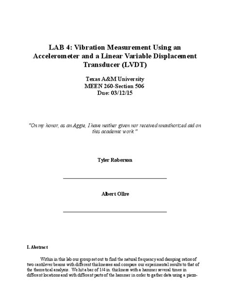 Beam Vibration Lab Report The Best Picture Of Beam
