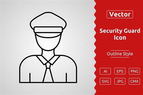 Vector Security Guard Outline Icon Graphic By Muhammad Atiq · Creative Fabrica