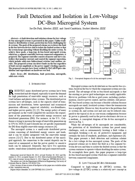 [3] fault detection and isolation in low voltage dc bus microgrid