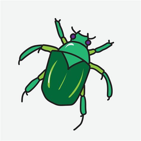 Green June Beetle Illustration With White Background 56228366 Vector