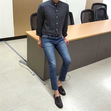 여름 남자 차이나카라셔츠 코디컷팅진 청바지로퍼 유뱅의 데일리룩 블로그 네이버 블로그