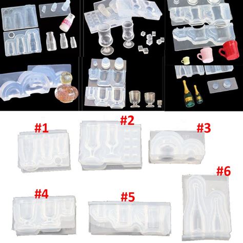 1pcs Real Mini Milk Bottle Goblet Cup Silicone Mold Epoxy Resin Molds