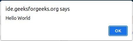 Javascript Hello World Geeksforgeeks