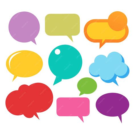 Set Of Colorful Speech Bubbles In Different Shapes Isolated On White Background Premium Ai